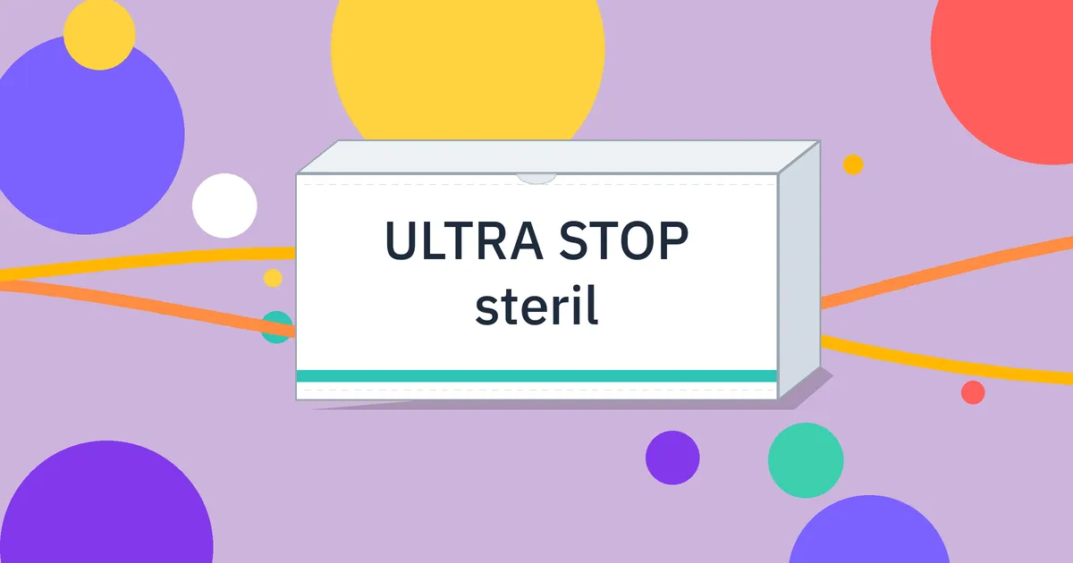 Symbolbild: Packung mit der Aufschrift ULTRA STOP steril (PZN 04761109) – Verfügbarkeit und Bezug in Apotheken in Frankfurt am Main