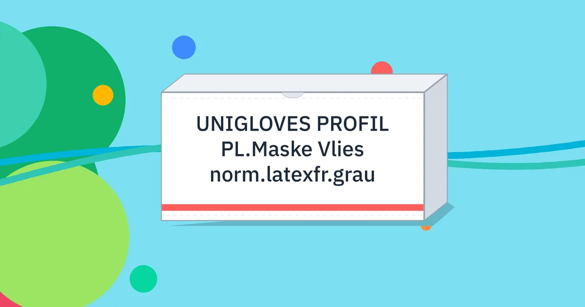 Symbolbild: Packung mit der Aufschrift UNIGLOVES PROFIL PL.Maske Vlies norm.latexfr.grau (PZN 18176998) – Verfügbarkeit und Bezug in Apotheken in Frankfurt am Main