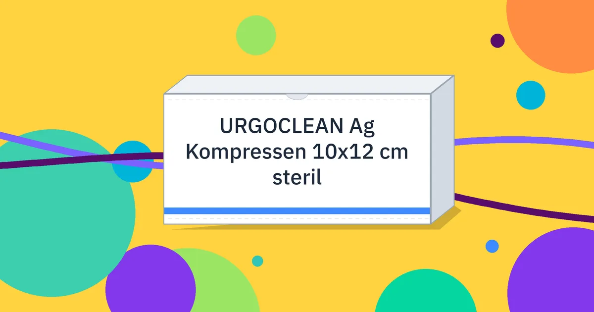 Symbolbild: Packung mit der Aufschrift URGOCLEAN Ag Kompressen 10x12 cm steril (PZN 18822553) – Verfügbarkeit und Bezug in Apotheken in Frankfurt am Main