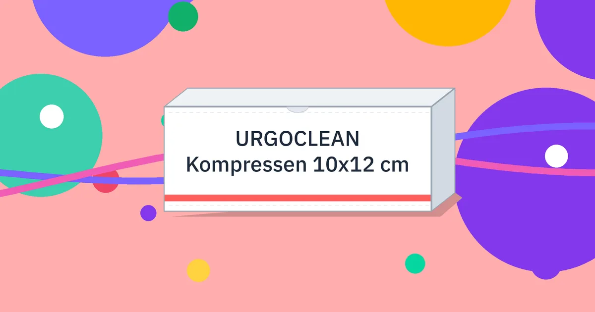 Symbolbild: Packung mit der Aufschrift URGOCLEAN Kompressen 10x12 cm (PZN 20608181) – Verfügbarkeit und Bezug in Apotheken in Frankfurt am Main