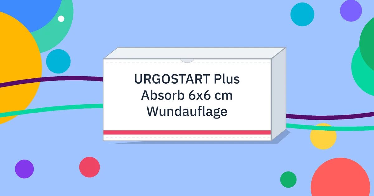 Symbolbild: Packung mit der Aufschrift URGOSTART Plus Absorb 6x6 cm Wundauflage (PZN 19342660) – Verfügbarkeit und Bezug in Apotheken in Frankfurt am Main