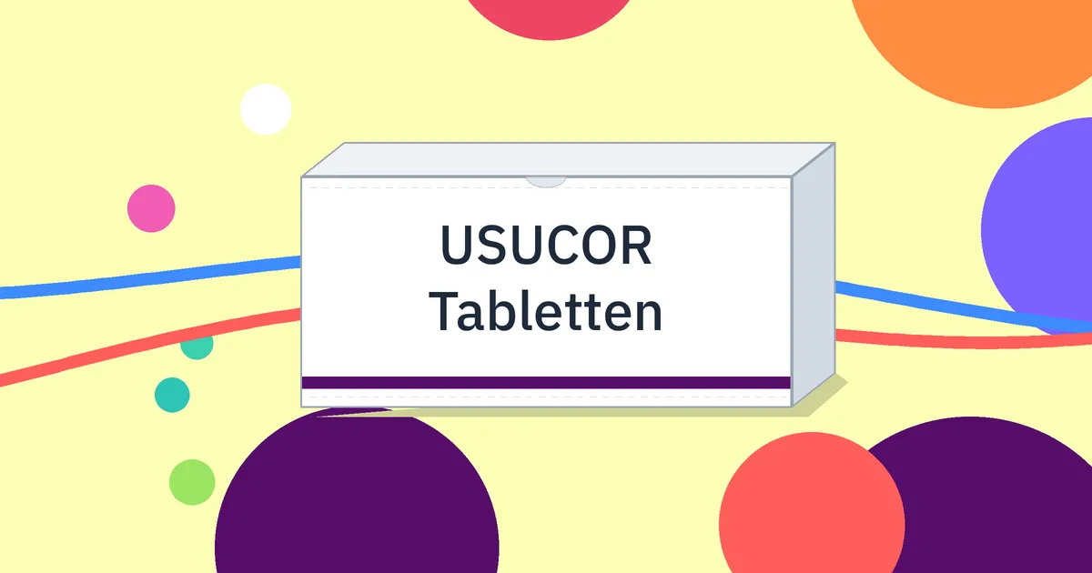 Symbolbild: Packung mit der Aufschrift USUCOR Tabletten (PZN 01472474) – Verfügbarkeit und Bezug in Apotheken in Frankfurt am Main