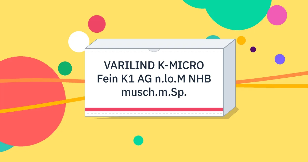 Symbolbild: Packung mit der Aufschrift VARILIND K-MICRO Fein K1 AG n.lo.M NHB musch.m.Sp. (PZN 20555533) – Verfügbarkeit und Bezug in Apotheken in Frankfurt am Main