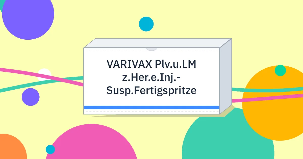 Symbolbild: Packung mit der Aufschrift VARIVAX Plv.u.LM z.Her.e.Inj.-Susp.Fertigspritze (PZN 19740107) – Verfügbarkeit und Bezug in Apotheken in Frankfurt am Main