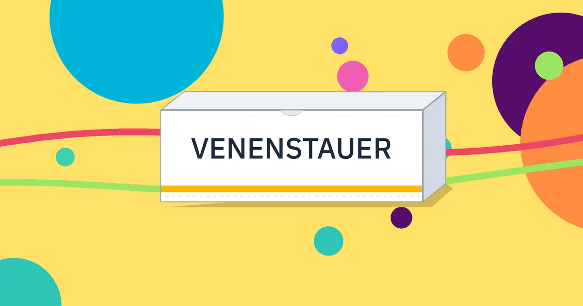 Symbolbild: Packung mit der Aufschrift VENENSTAUER (PZN 05399484) – Verfügbarkeit und Bezug in Apotheken in Frankfurt am Main