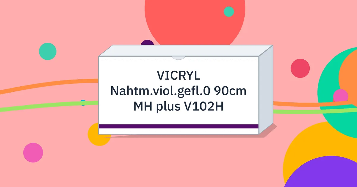 Symbolbild: Packung mit der Aufschrift VICRYL Nahtm.viol.gefl.0 90cm MH plus V102H (PZN 16391474) – Verfügbarkeit und Bezug in Apotheken in Frankfurt am Main