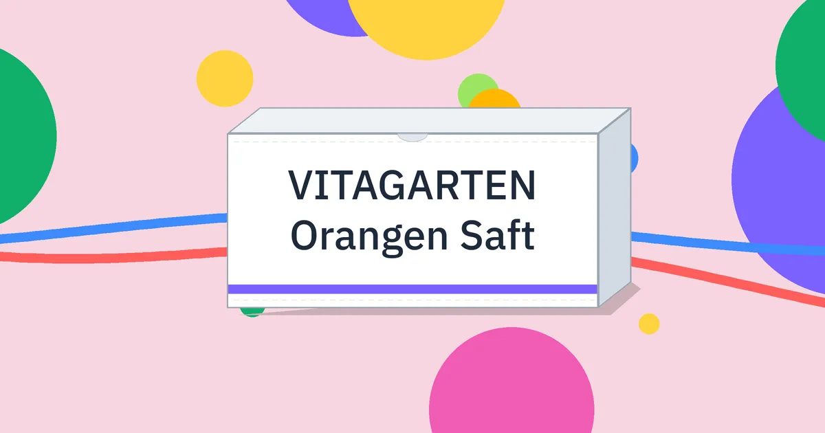 Symbolbild: Packung mit der Aufschrift VITAGARTEN Orangen Saft (PZN 07221862) – Verfügbarkeit und Bezug in Apotheken in Frankfurt am Main
