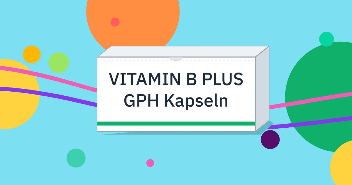 Symbolbild: Packung mit der Aufschrift VITAMIN B PLUS GPH Kapseln (PZN 12737438) – Verfügbarkeit und Bezug in Apotheken in Frankfurt am Main