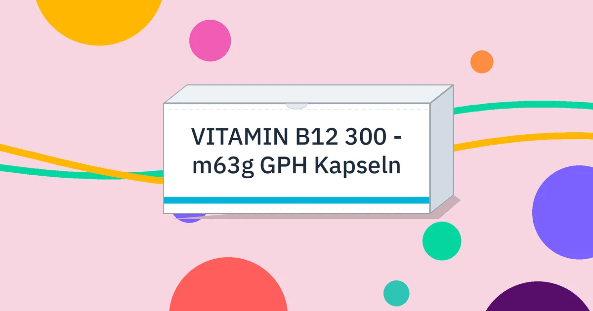 Symbolbild: Packung mit der Aufschrift VITAMIN B12 300 -m63g GPH Kapseln (PZN 13251057) – Verfügbarkeit und Bezug in Apotheken in Frankfurt am Main