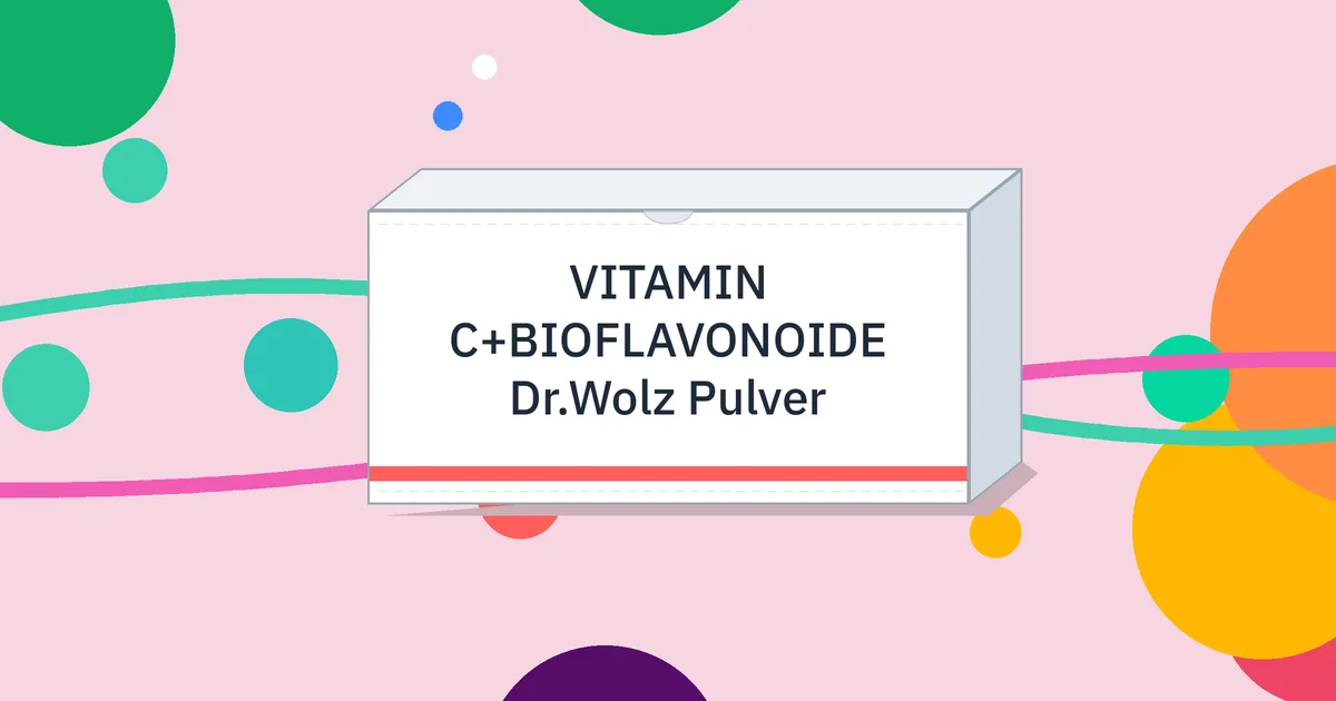 Symbolbild: Packung mit der Aufschrift VITAMIN C+BIOFLAVONOIDE Dr.Wolz Pulver (PZN 01658210) – Verfügbarkeit und Bezug in Apotheken in Frankfurt am Main