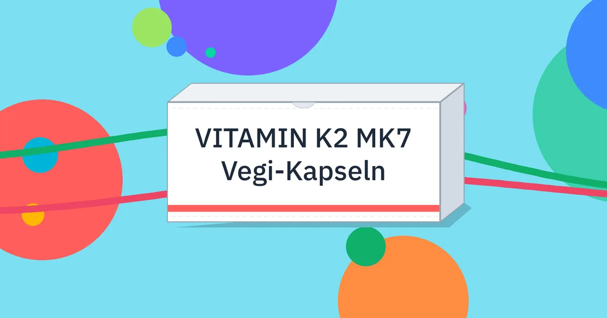 Symbolbild: Packung mit der Aufschrift VITAMIN K2 MK7 Vegi-Kapseln (PZN 10943027) – Verfügbarkeit und Bezug in Apotheken in Frankfurt am Main