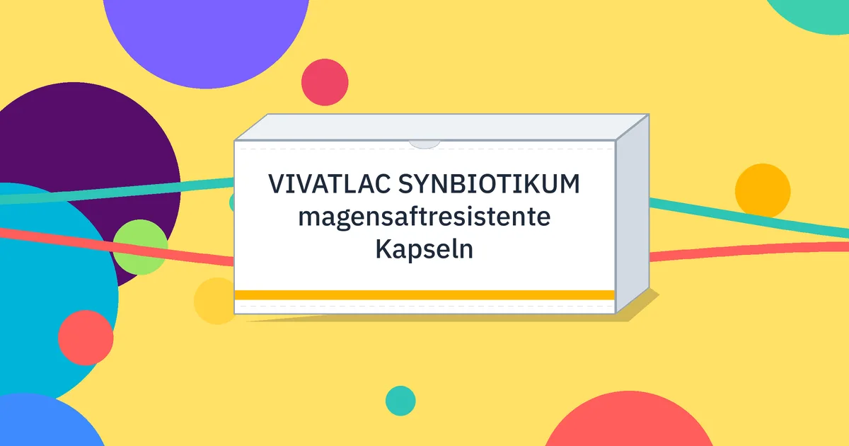 Symbolbild: Packung mit der Aufschrift VIVATLAC SYNBIOTIKUM magensaftresistente Kapseln (PZN 17195433) – Verfügbarkeit und Bezug in Apotheken in Frankfurt am Main