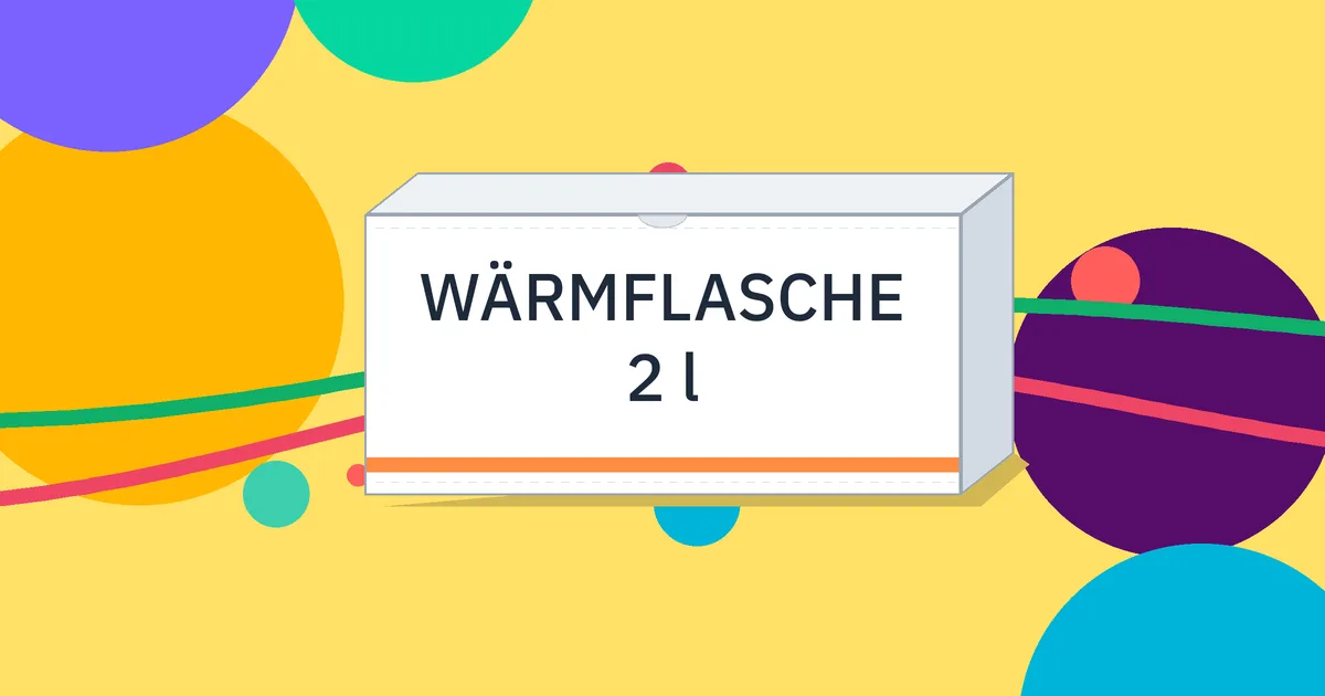 Symbolbild: Packung mit der Aufschrift WÄRMFLASCHE 2 l (PZN 10063183) – Verfügbarkeit und Bezug in Apotheken in Frankfurt am Main