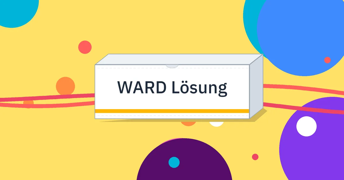 Symbolbild: Packung mit der Aufschrift WARD Lösung (PZN 05022934) – Verfügbarkeit und Bezug in Apotheken in Frankfurt am Main