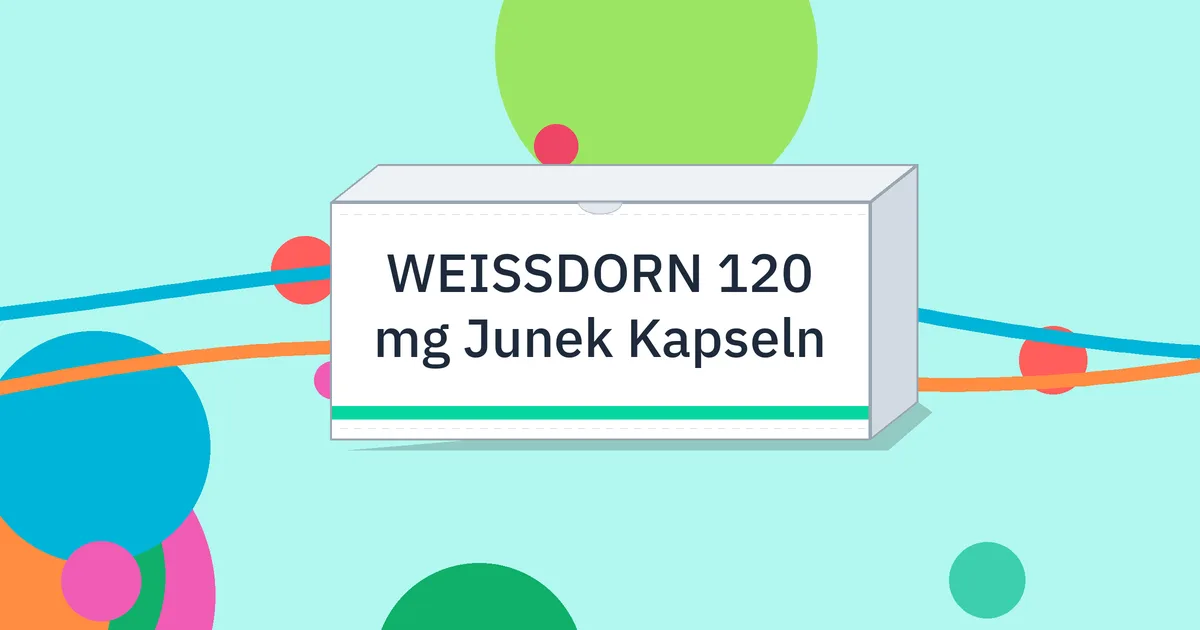 Symbolbild: Packung mit der Aufschrift WEISSDORN 120 mg Junek Kapseln (PZN 03510032) – Verfügbarkeit und Bezug in Apotheken in Frankfurt am Main