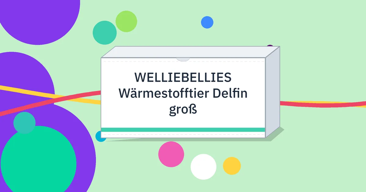 Symbolbild: Packung mit der Aufschrift WELLIEBELLIES Wärmestofftier Delfin groß (PZN 18004228) – Verfügbarkeit und Bezug in Apotheken in Frankfurt am Main