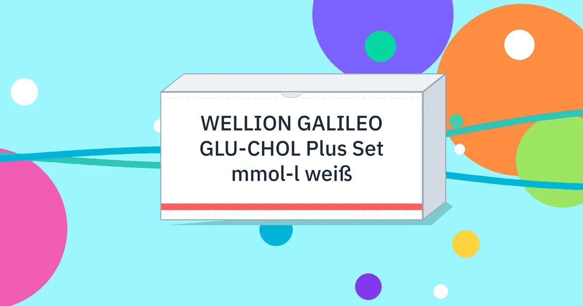 Symbolbild: Packung mit der Aufschrift WELLION GALILEO GLU-CHOL Plus Set mmol-l weiß (PZN 12470277) – Verfügbarkeit und Bezug in Apotheken in Frankfurt am Main