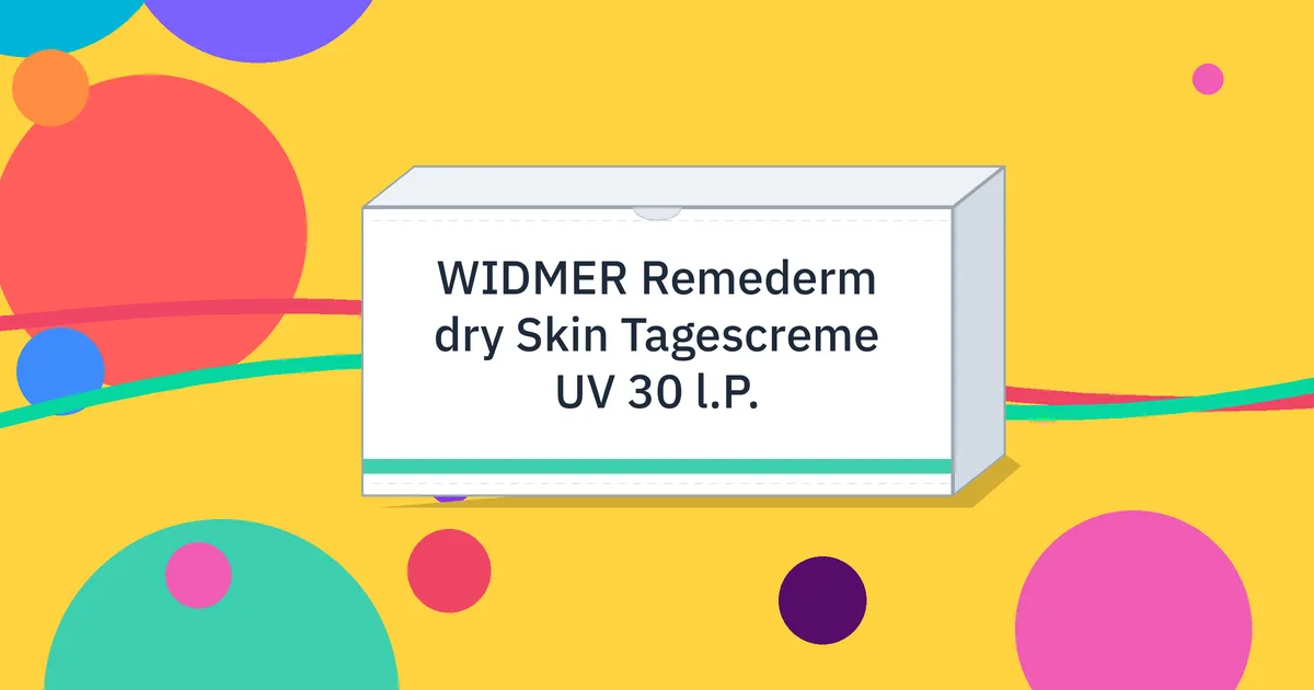Symbolbild: Packung mit der Aufschrift WIDMER Remederm dry Skin Tagescreme UV 30 l.P. (PZN 19395917) – Verfügbarkeit und Bezug in Apotheken in Frankfurt am Main