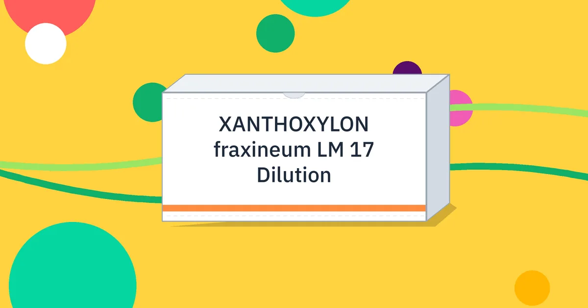 Symbolbild: Packung mit der Aufschrift XANTHOXYLON fraxineum LM 17 Dilution (PZN 13784428) – Verfügbarkeit und Bezug in Apotheken in Frankfurt am Main