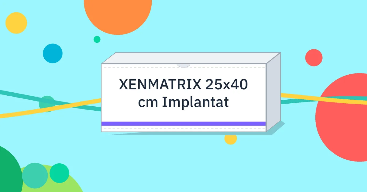 Symbolbild: Packung mit der Aufschrift XENMATRIX 25x40 cm Implantat (PZN 11173844) – Verfügbarkeit und Bezug in Apotheken in Frankfurt am Main