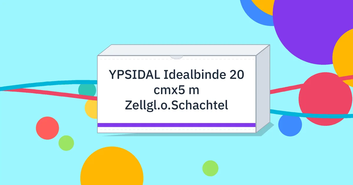 Symbolbild: Packung mit der Aufschrift YPSIDAL Idealbinde 20 cmx5 m Zellgl.o.Schachtel (PZN 12603726) – Verfügbarkeit und Bezug in Apotheken in Frankfurt am Main
