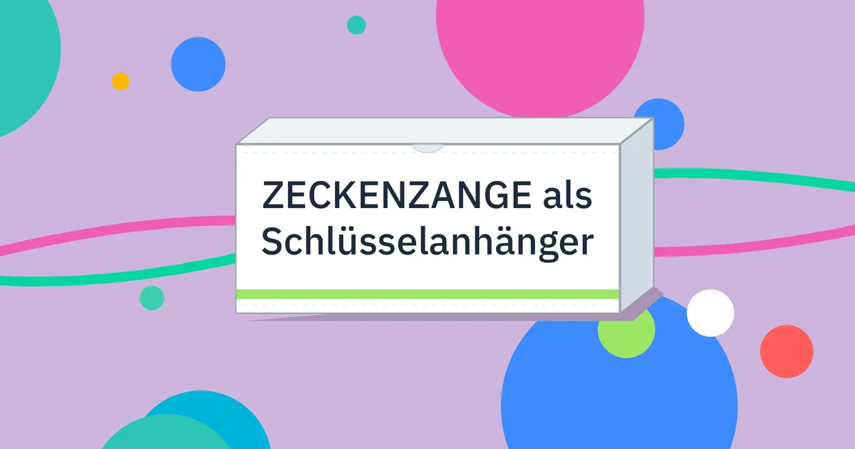 Symbolbild: Packung mit der Aufschrift ZECKENZANGE als Schlüsselanhänger (PZN 04155550) – Verfügbarkeit und Bezug in Apotheken in Frankfurt am Main