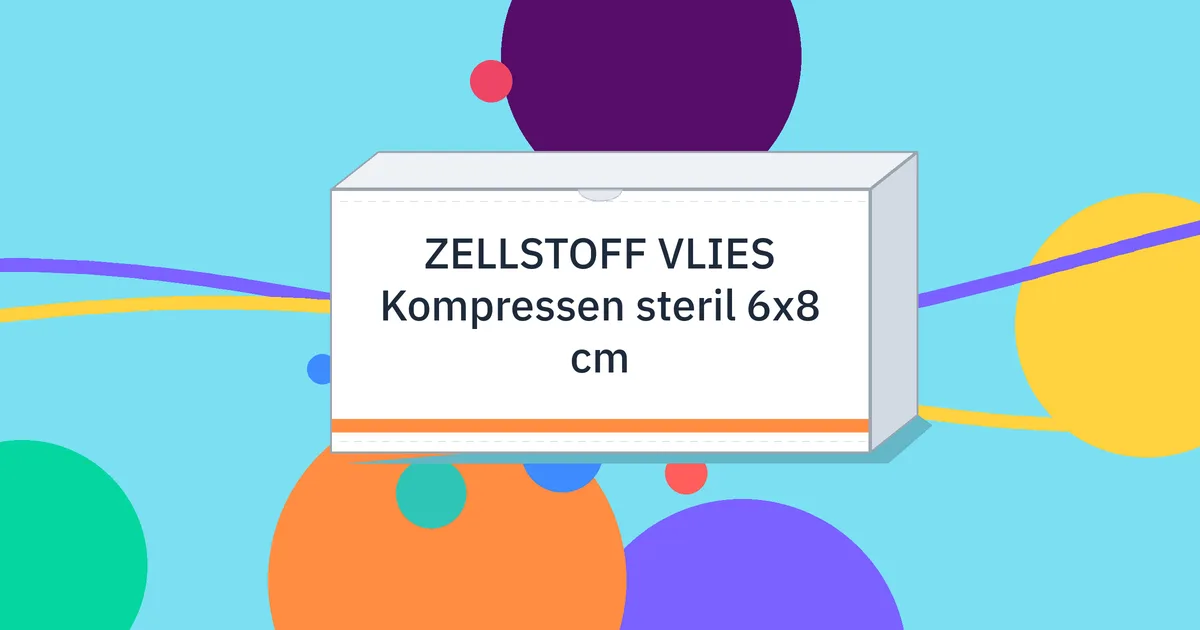 Symbolbild: Packung mit der Aufschrift ZELLSTOFF VLIES Kompressen steril 6x8 cm (PZN 04050199) – Verfügbarkeit und Bezug in Apotheken in Frankfurt am Main