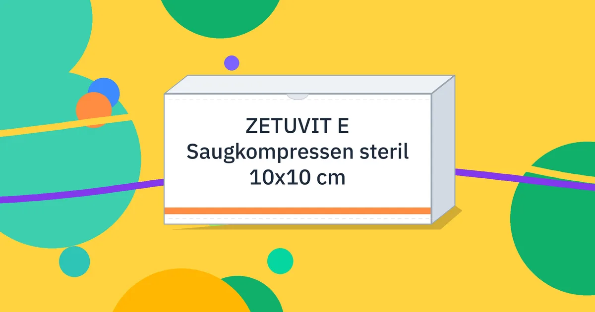 Symbolbild: Packung mit der Aufschrift ZETUVIT E Saugkompressen steril 10x10 cm (PZN 16166464) – Verfügbarkeit und Bezug in Apotheken in Frankfurt am Main