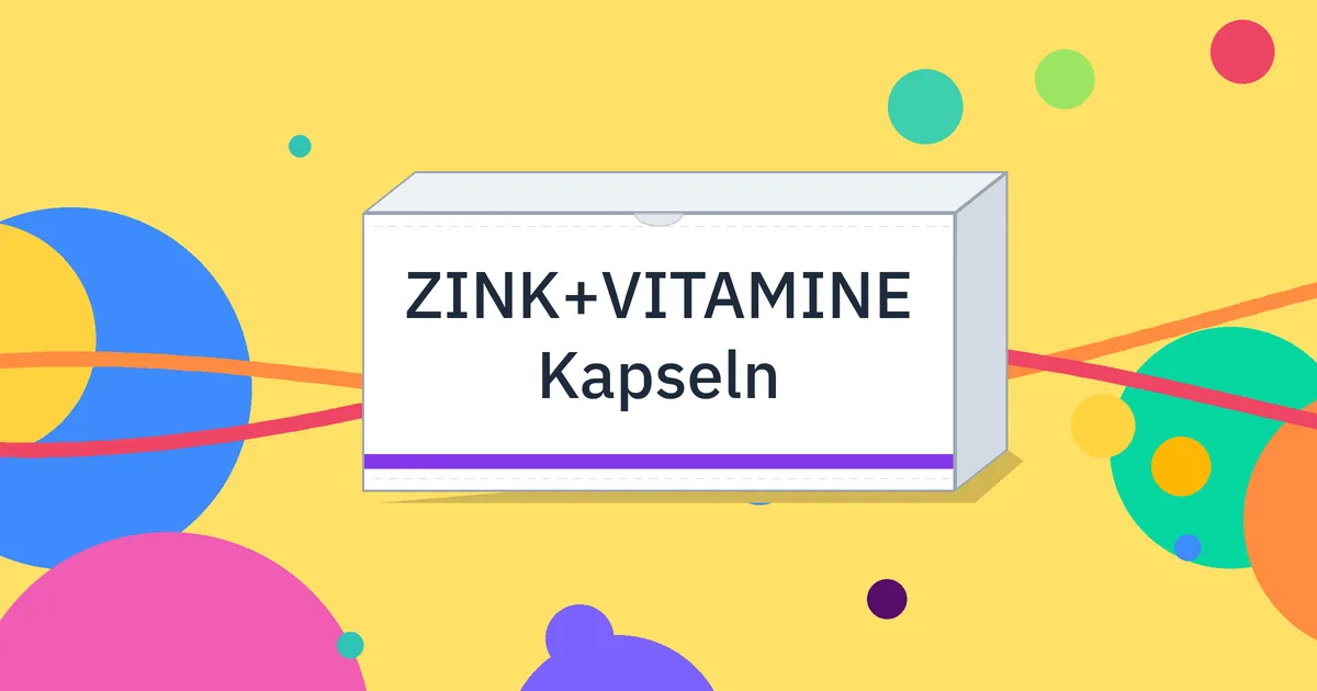 Symbolbild: Packung mit der Aufschrift ZINK+VITAMINE Kapseln (PZN 11026818) – Verfügbarkeit und Bezug in Apotheken in Frankfurt am Main