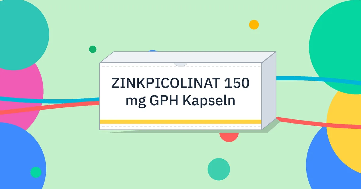 Symbolbild: Packung mit der Aufschrift ZINKPICOLINAT 150 mg GPH Kapseln (PZN 20281219) – Verfügbarkeit und Bezug in Apotheken in Frankfurt am Main