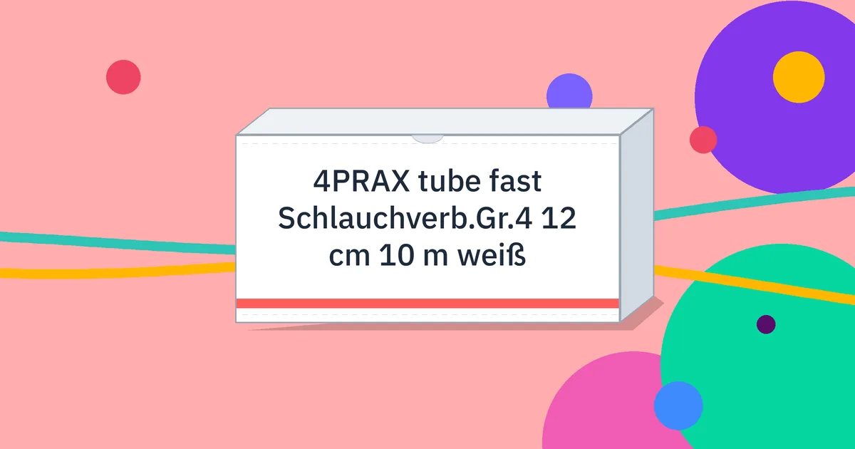 Symbolbild: Packung mit der Aufschrift 4PRAX tube fast Schlauchverb.Gr.4 12 cm 10 m weiß (PZN 20230860) – Verfügbarkeit und Bezug in Apotheken in Frankfurt am Main