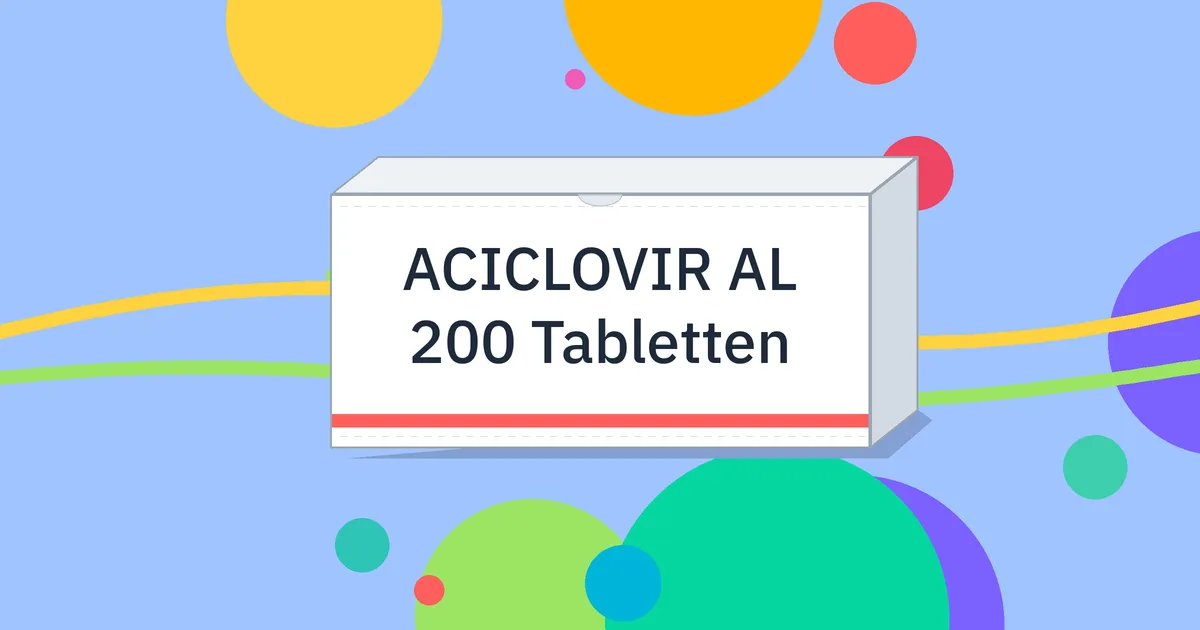 Symbolbild: Packung mit der Aufschrift ACICLOVIR AL 200 Tabletten (PZN 07342270) – Verfügbarkeit und Bezug in Apotheken in Frankfurt am Main