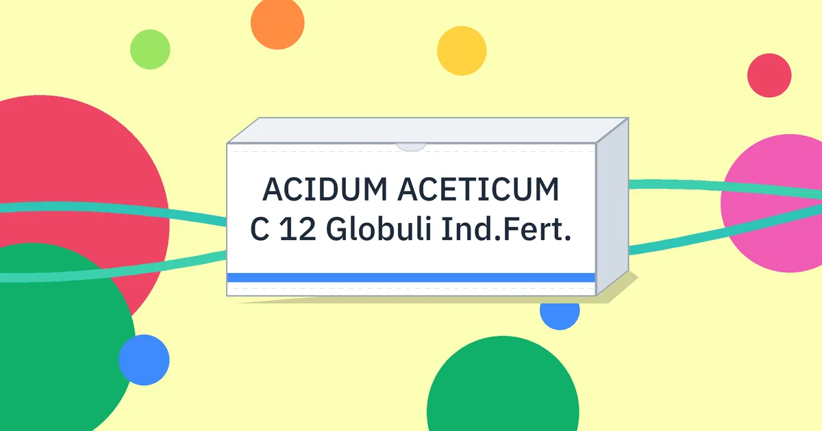 Symbolbild: Packung mit der Aufschrift ACIDUM ACETICUM C 12 Globuli Ind.Fert. (PZN 17640666) – Verfügbarkeit und Bezug in Apotheken in Frankfurt am Main