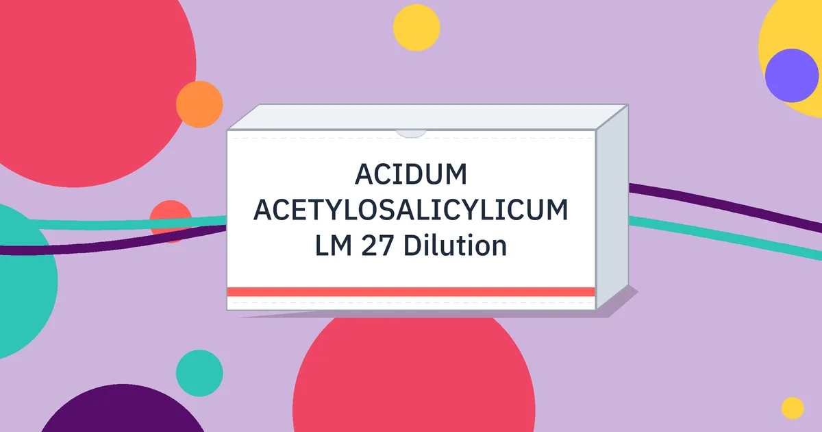 Symbolbild: Packung mit der Aufschrift ACIDUM ACETYLOSALICYLICUM LM 27 Dilution (PZN 13268230) – Verfügbarkeit und Bezug in Apotheken in Frankfurt am Main