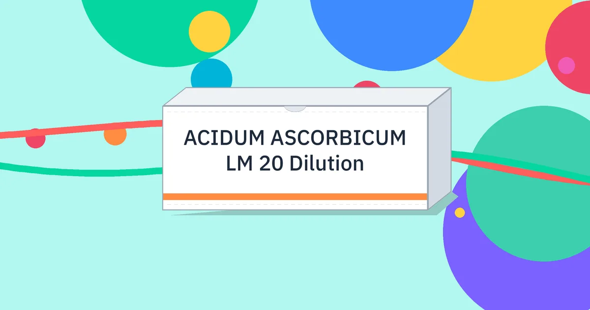 Symbolbild: Packung mit der Aufschrift ACIDUM ASCORBICUM LM 20 Dilution (PZN 13269034) – Verfügbarkeit und Bezug in Apotheken in Frankfurt am Main