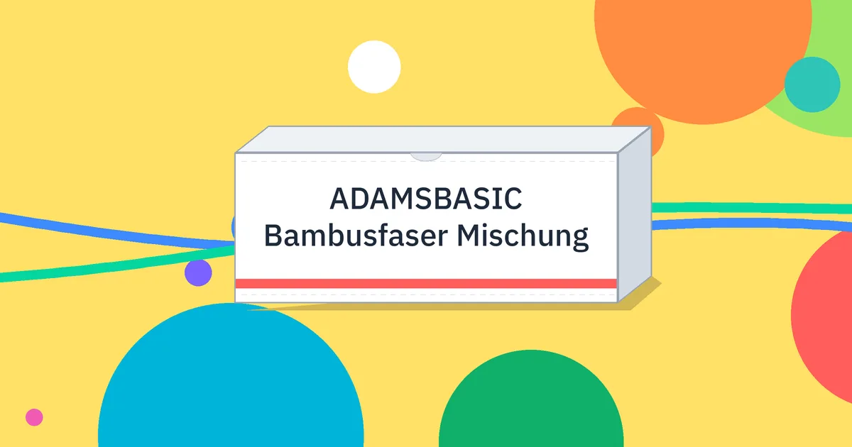 Symbolbild: Packung mit der Aufschrift ADAMSBASIC Bambusfaser Mischung (PZN 17874312) – Verfügbarkeit und Bezug in Apotheken in Frankfurt am Main