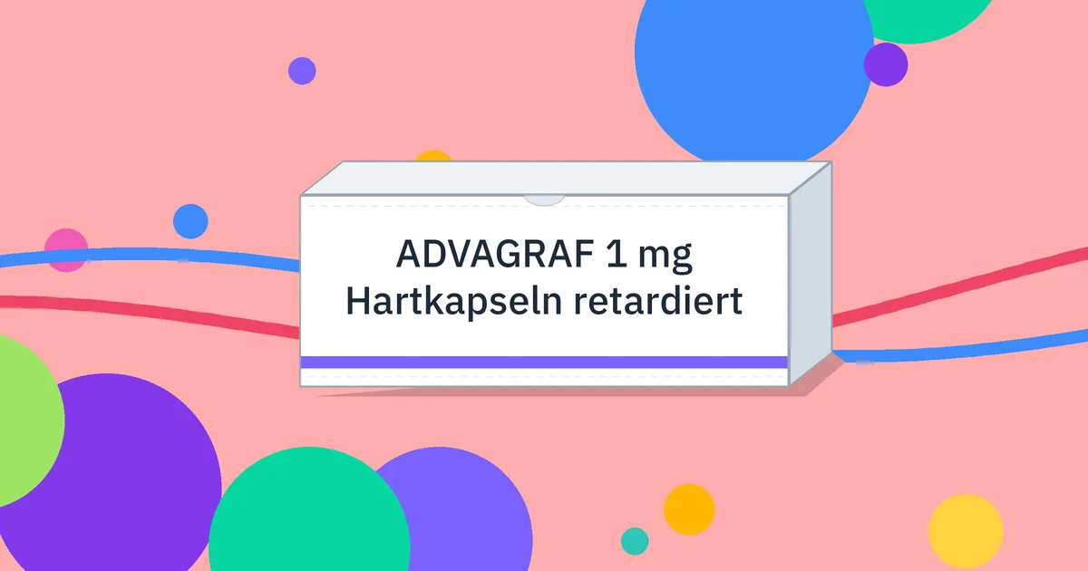 Symbolbild: Packung mit der Aufschrift ADVAGRAF 1 mg Hartkapseln retardiert (PZN 02244539) – Verfügbarkeit und Bezug in Apotheken in Frankfurt am Main