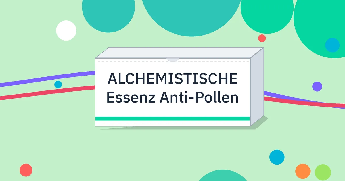 Symbolbild: Packung mit der Aufschrift ALCHEMISTISCHE Essenz Anti-Pollen (PZN 10001437) – Verfügbarkeit und Bezug in Apotheken in Frankfurt am Main