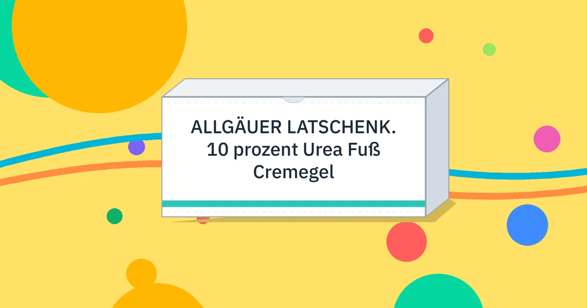 Symbolbild: Packung mit der Aufschrift ALLGÄUER LATSCHENK. 10 prozent Urea Fuß Cremegel (PZN 19206106) – Verfügbarkeit und Bezug in Apotheken in Frankfurt am Main