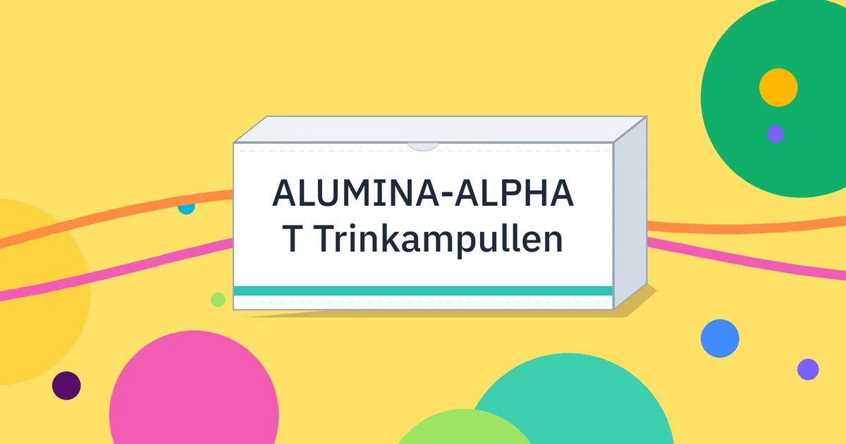 Symbolbild: Packung mit der Aufschrift ALUMINA-ALPHA T Trinkampullen (PZN 10227816) – Verfügbarkeit und Bezug in Apotheken in Frankfurt am Main