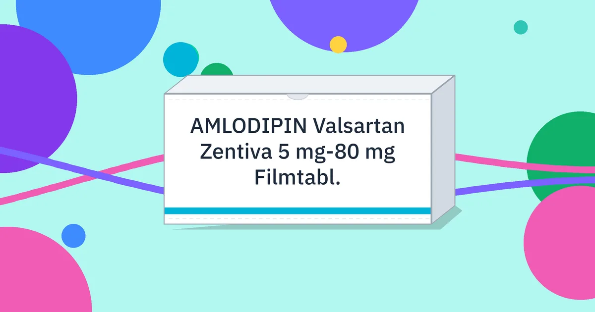 Symbolbild: Packung mit der Aufschrift AMLODIPIN Valsartan Zentiva 5 mg-80 mg Filmtabl. (PZN 13834899) – Verfügbarkeit und Bezug in Apotheken in Frankfurt am Main