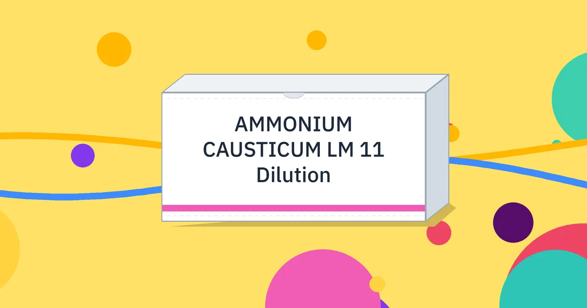 Symbolbild: Packung mit der Aufschrift AMMONIUM CAUSTICUM LM 11 Dilution (PZN 13320864) – Verfügbarkeit und Bezug in Apotheken in Frankfurt am Main