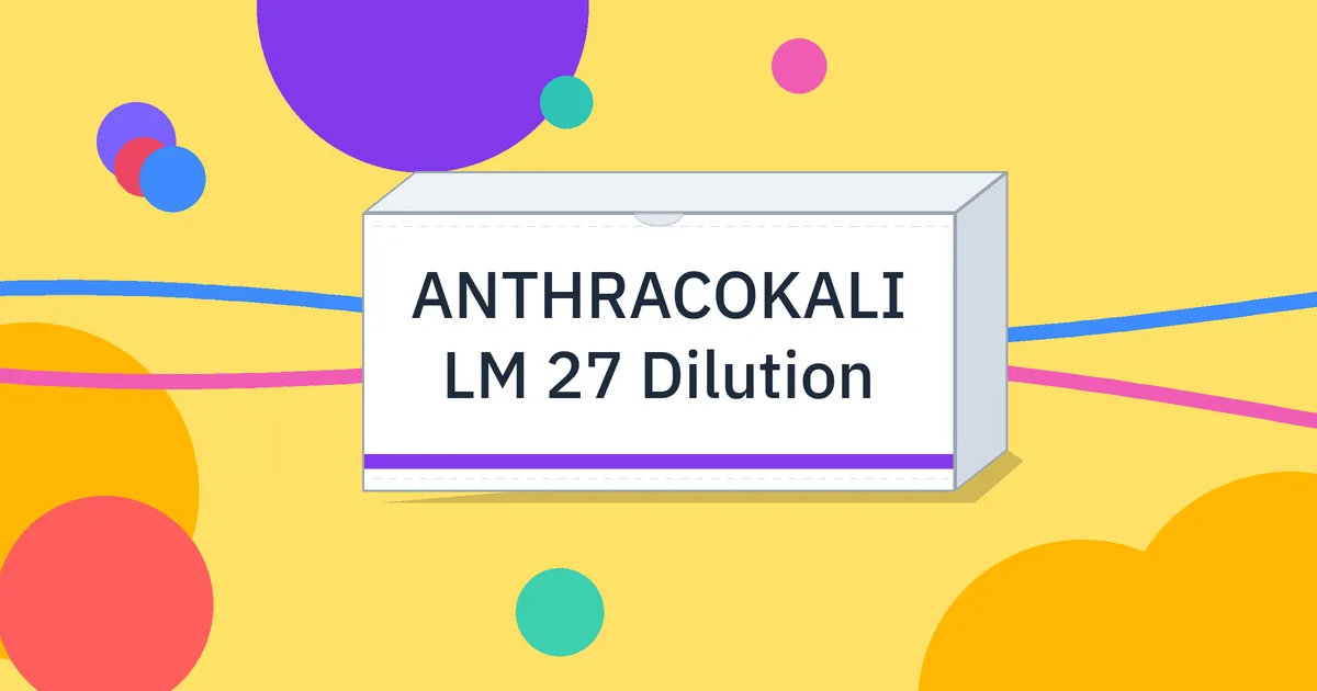 Symbolbild: Packung mit der Aufschrift ANTHRACOKALI LM 27 Dilution (PZN 13371407) – Verfügbarkeit und Bezug in Apotheken in Frankfurt am Main