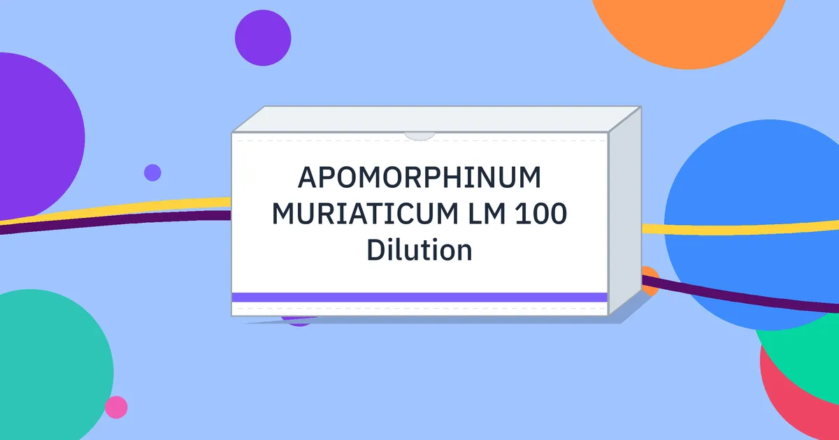 Symbolbild: Packung mit der Aufschrift APOMORPHINUM MURIATICUM LM 100 Dilution (PZN 13381682) – Verfügbarkeit und Bezug in Apotheken in Frankfurt am Main