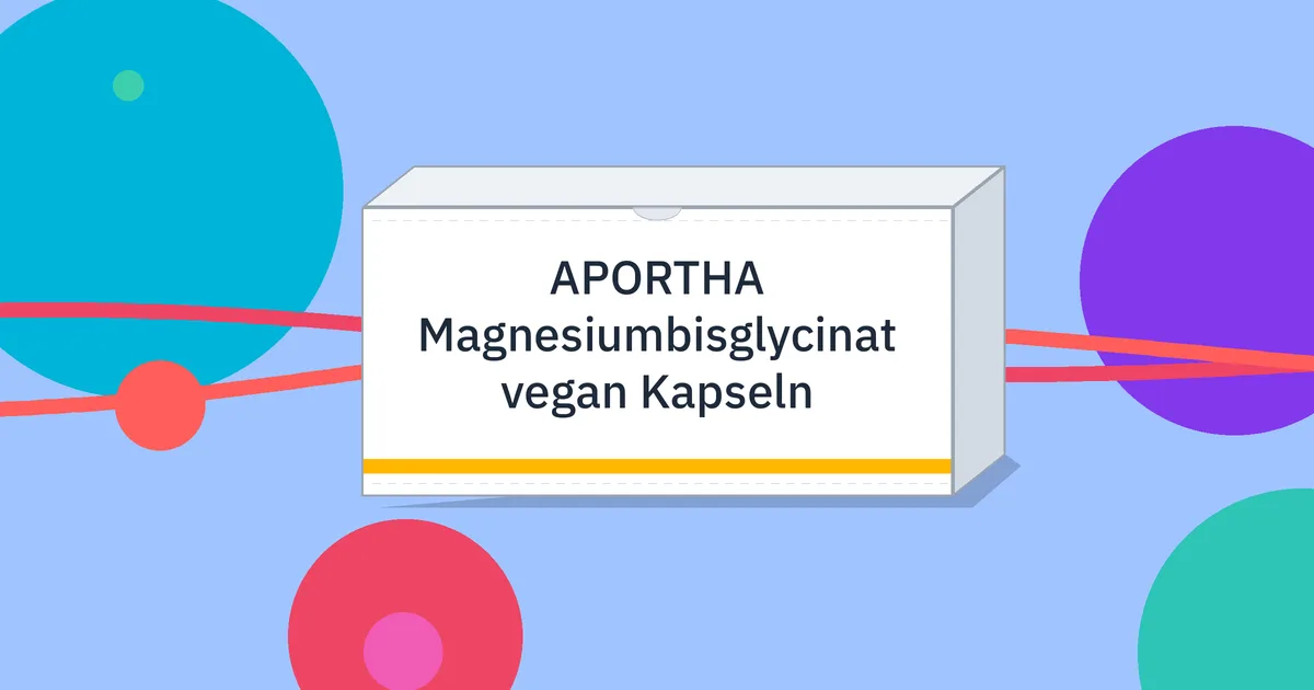 Symbolbild: Packung mit der Aufschrift APORTHA Magnesiumbisglycinat vegan Kapseln (PZN 19430111) – Verfügbarkeit und Bezug in Apotheken in Frankfurt am Main