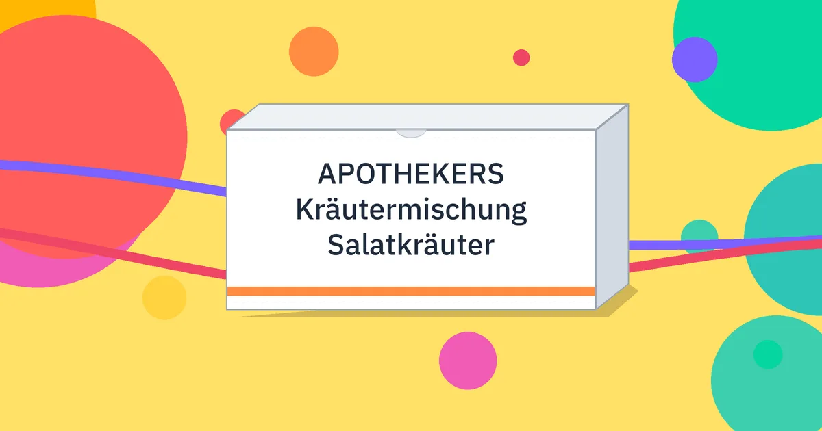 Symbolbild: Packung mit der Aufschrift APOTHEKERS Kräutermischung Salatkräuter (PZN 10308710) – Verfügbarkeit und Bezug in Apotheken in Frankfurt am Main