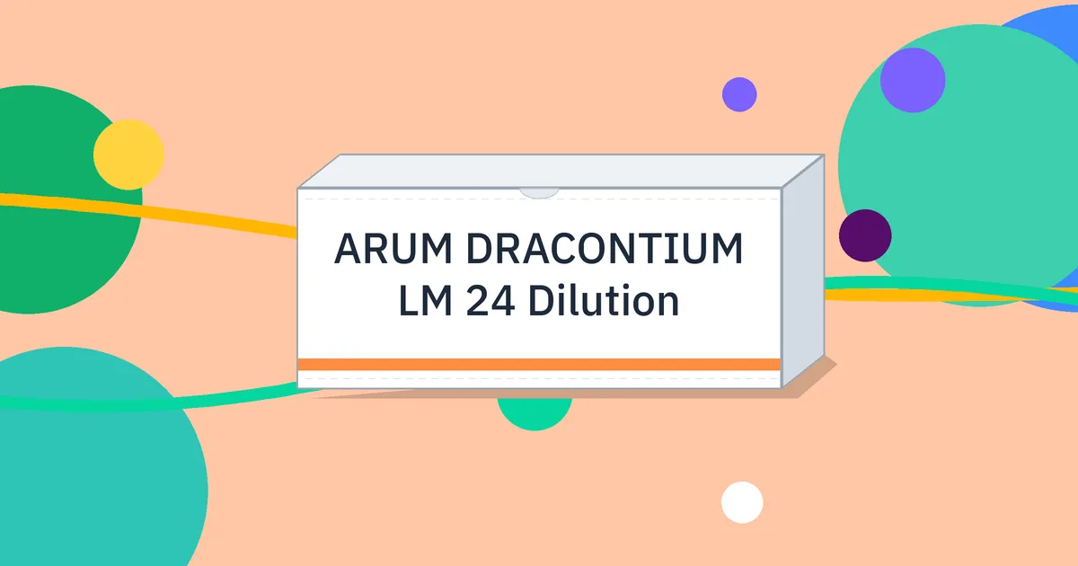 Symbolbild: Packung mit der Aufschrift ARUM DRACONTIUM LM 24 Dilution (PZN 13395431) – Verfügbarkeit und Bezug in Apotheken in Frankfurt am Main
