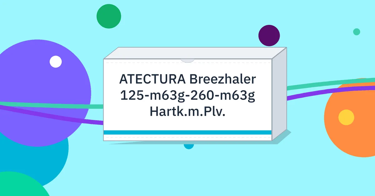 Symbolbild: Packung mit der Aufschrift ATECTURA Breezhaler 125-m63g-260-m63g Hartk.m.Plv. (PZN 17396019) – Verfügbarkeit und Bezug in Apotheken in Frankfurt am Main