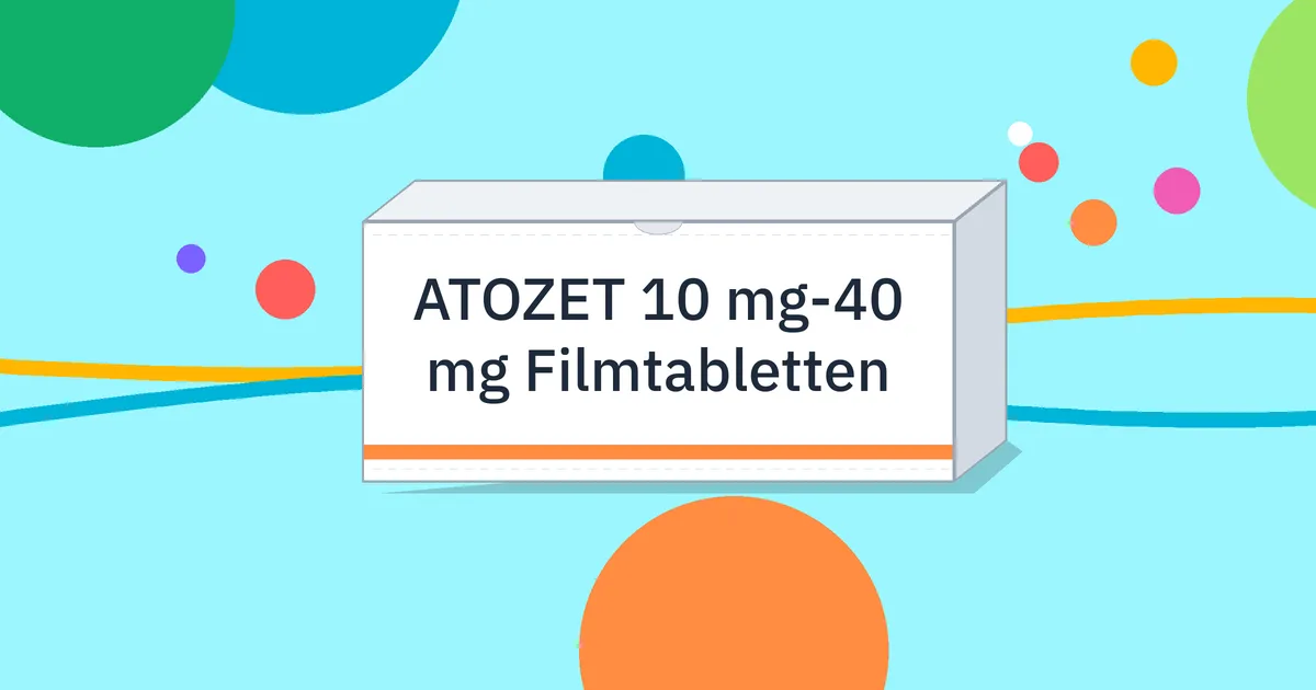 Symbolbild: Packung mit der Aufschrift ATOZET 10 mg-40 mg Filmtabletten (PZN 14437752) – Verfügbarkeit und Bezug in Apotheken in Frankfurt am Main