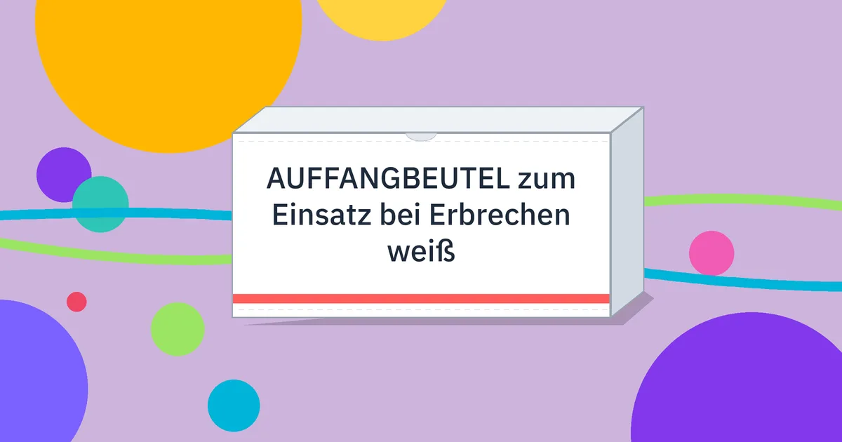 Symbolbild: Packung mit der Aufschrift AUFFANGBEUTEL zum Einsatz bei Erbrechen weiß (PZN 10545226) – Verfügbarkeit und Bezug in Apotheken in Frankfurt am Main
